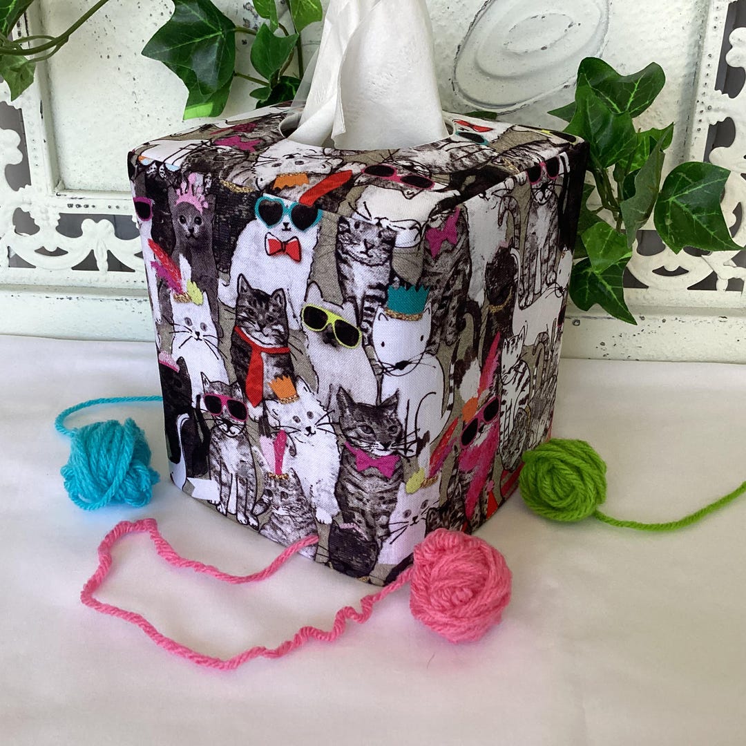 A Box of Eclectic Cats Tissue Box Cover - Etsy