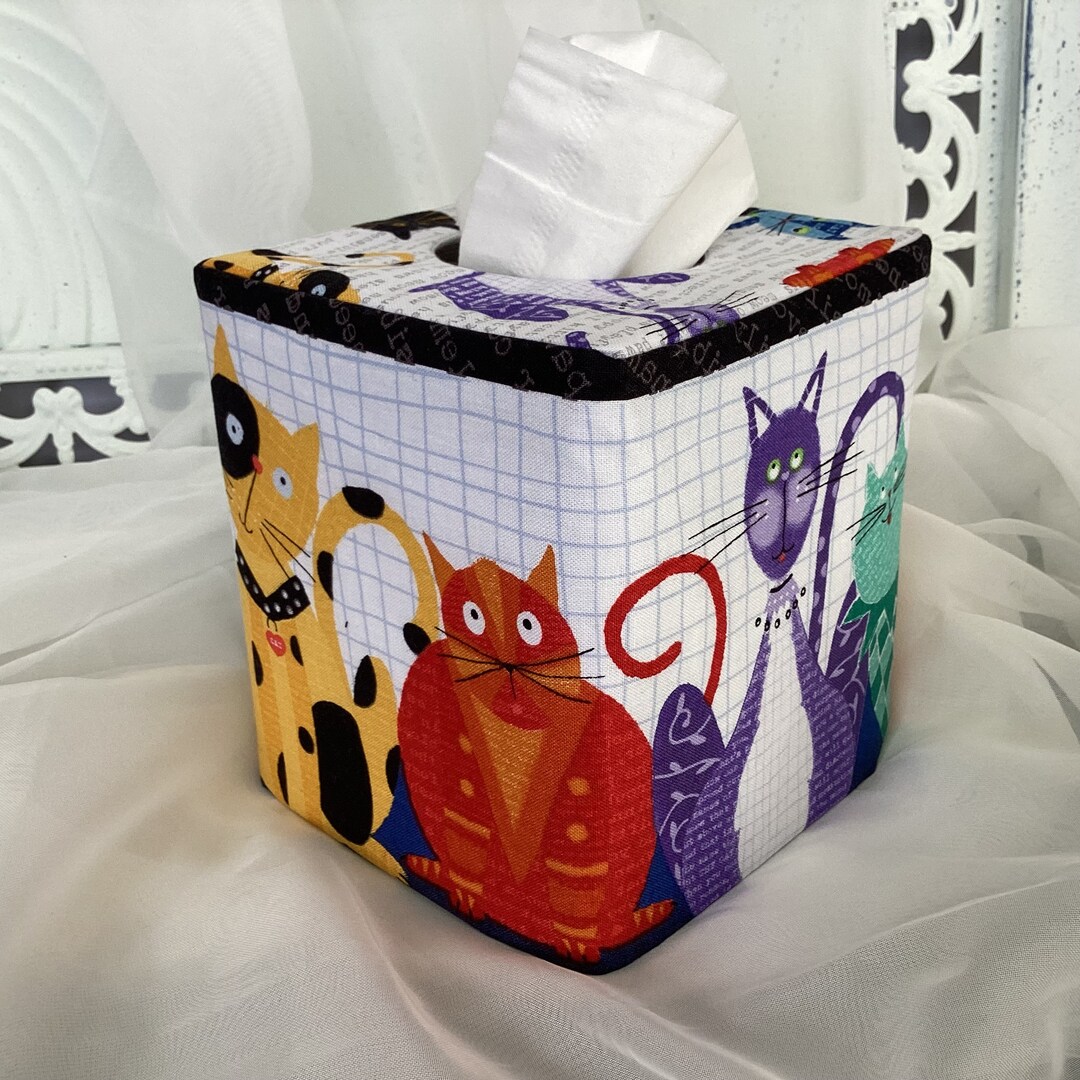 The Cats Meow Tissue Box Cover - Etsy