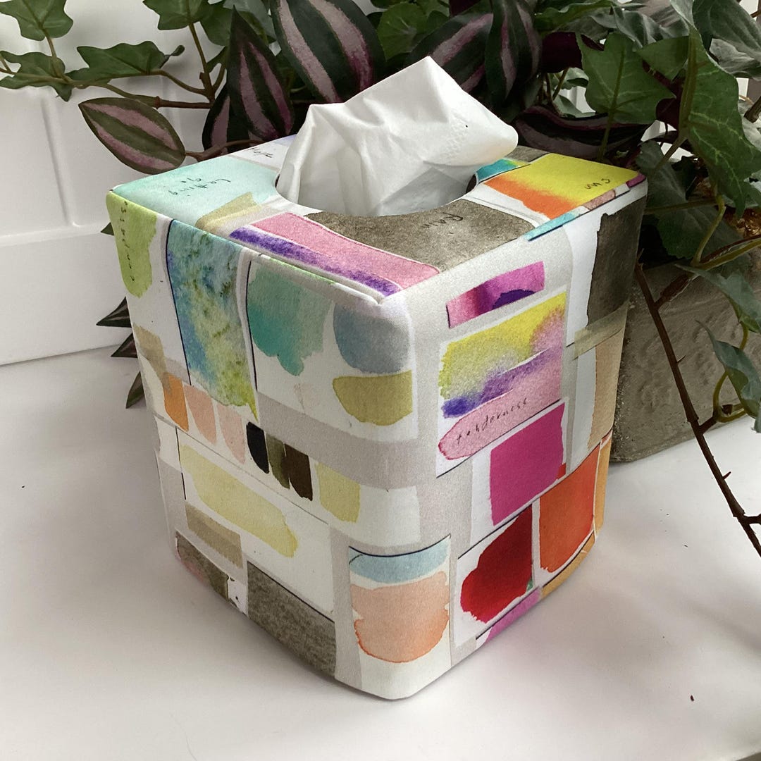 Color Palette Tissue Box Cover - Etsy