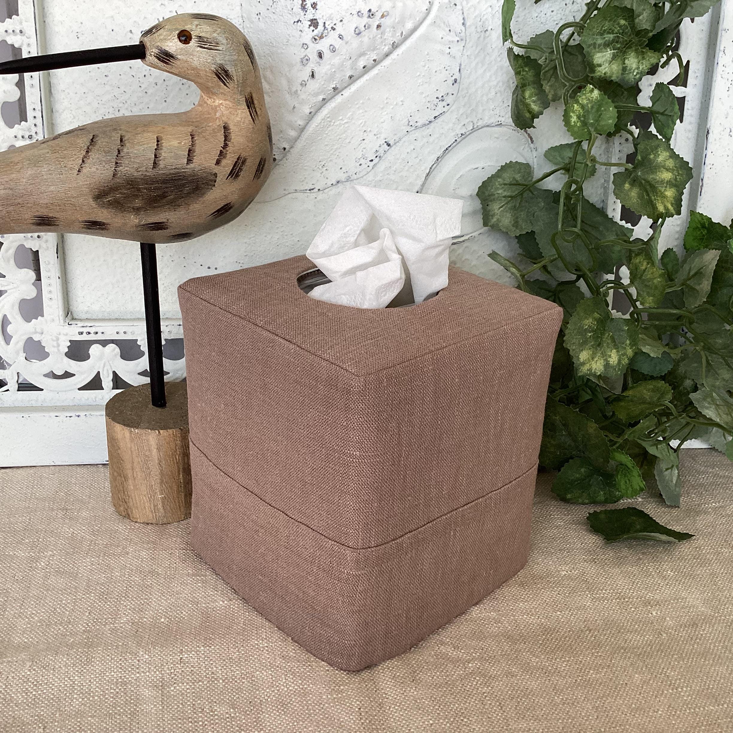 Cocoa Linen Tissue Box Cover. - Etsy