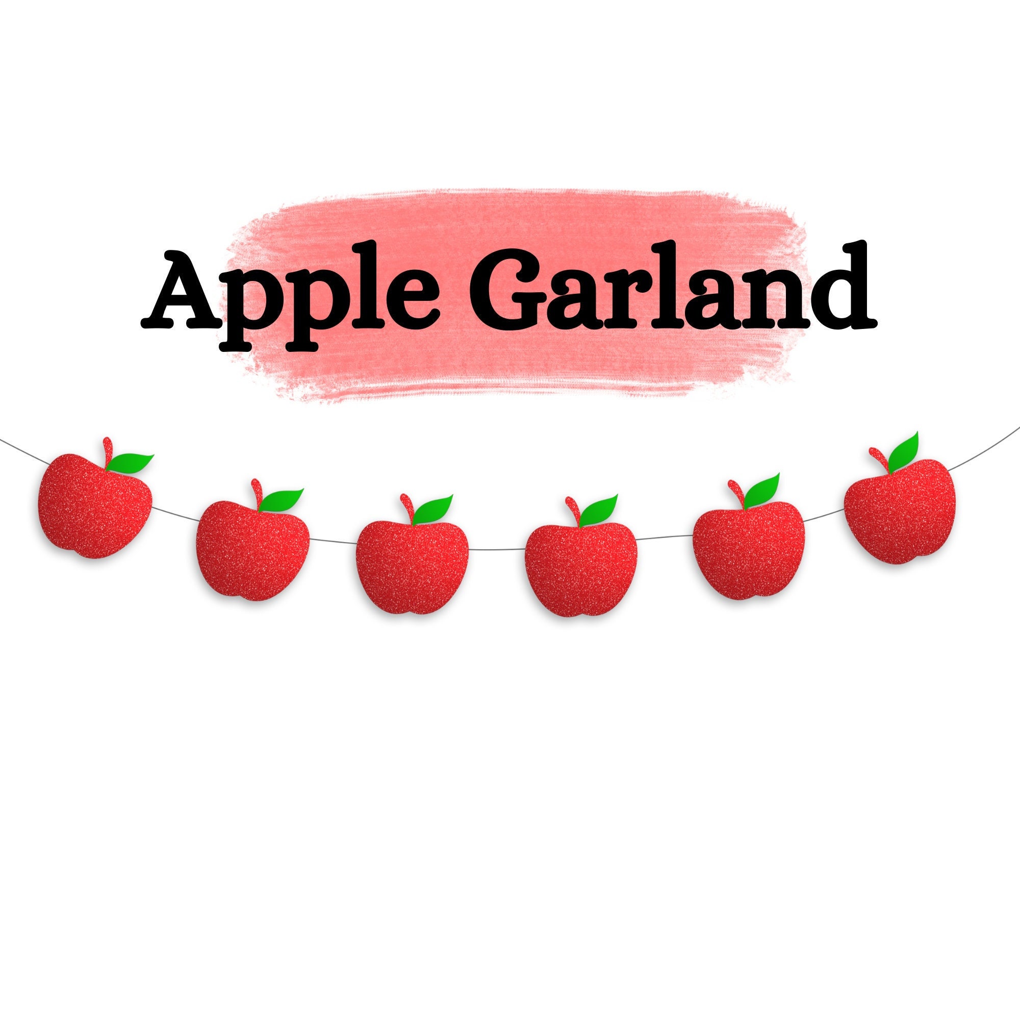 Glitter Apples Banner Fruit Garland With Optional Apple Confetti Apple ...