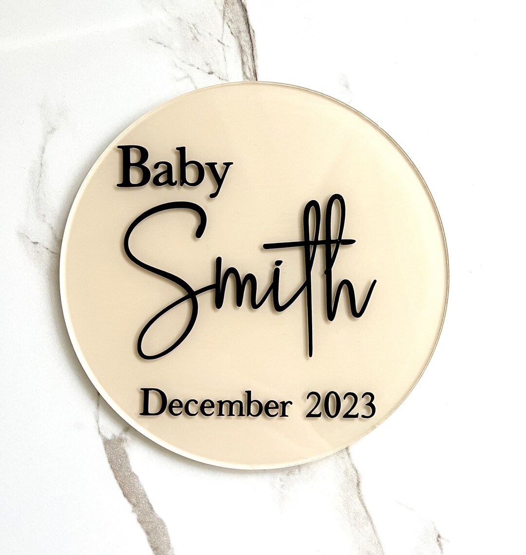 Pregnancy Announcement Sign | Custom Acrylic Name Sign | Baby Due Date ...