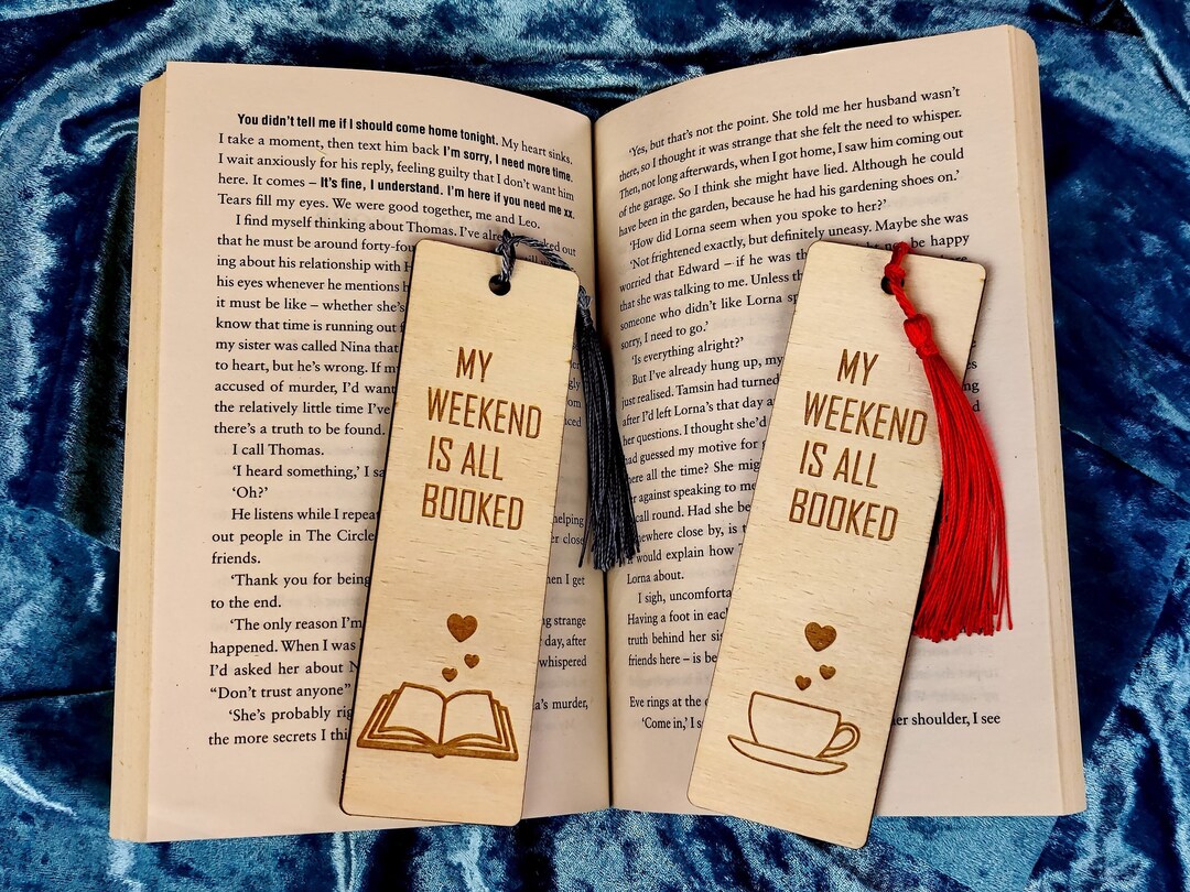 Personalized 2 Types Wooden Bookmark My Weekend is All Booked Gift for ...