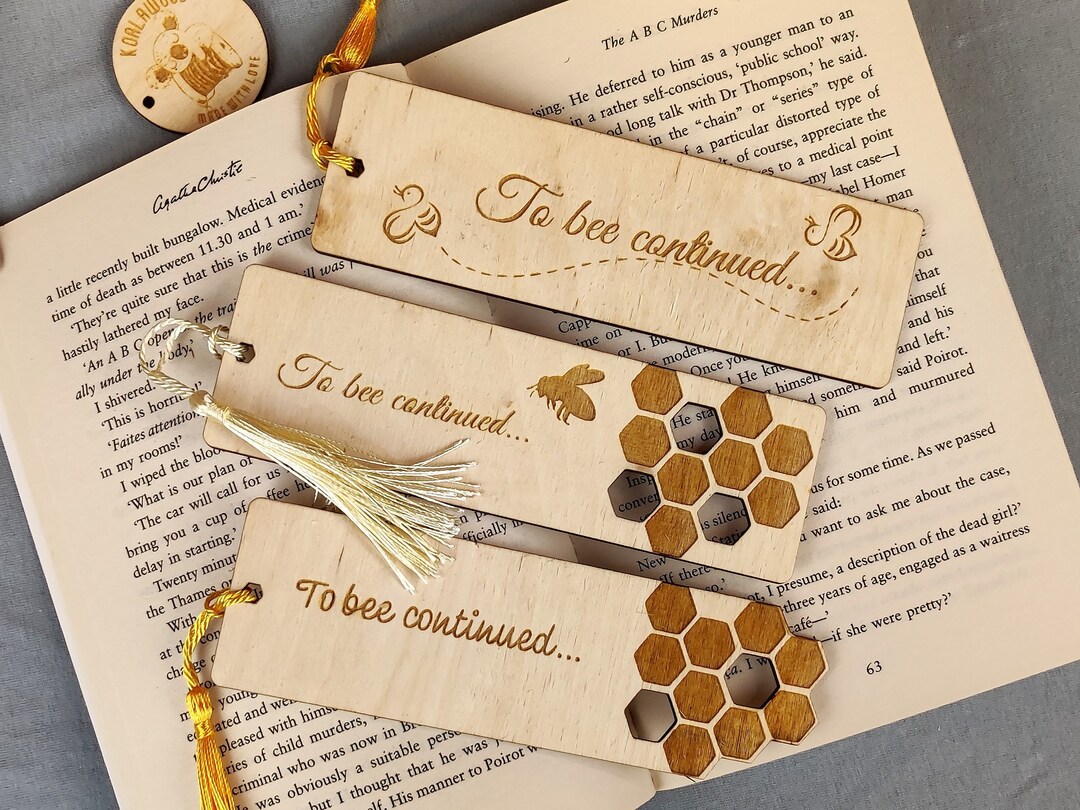 Personalised Wooden Bee Bookmark to Bee Continued With Tassel, Gift for ...