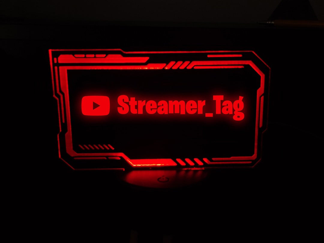 Streamer Gamertag Light Personalised Gamer Tag Nightlight Custom Twitch ...