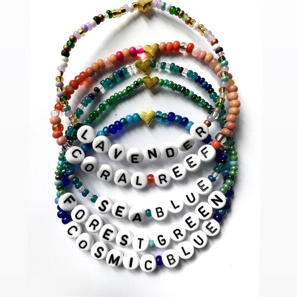 Beaded Name Bracelet - Etsy