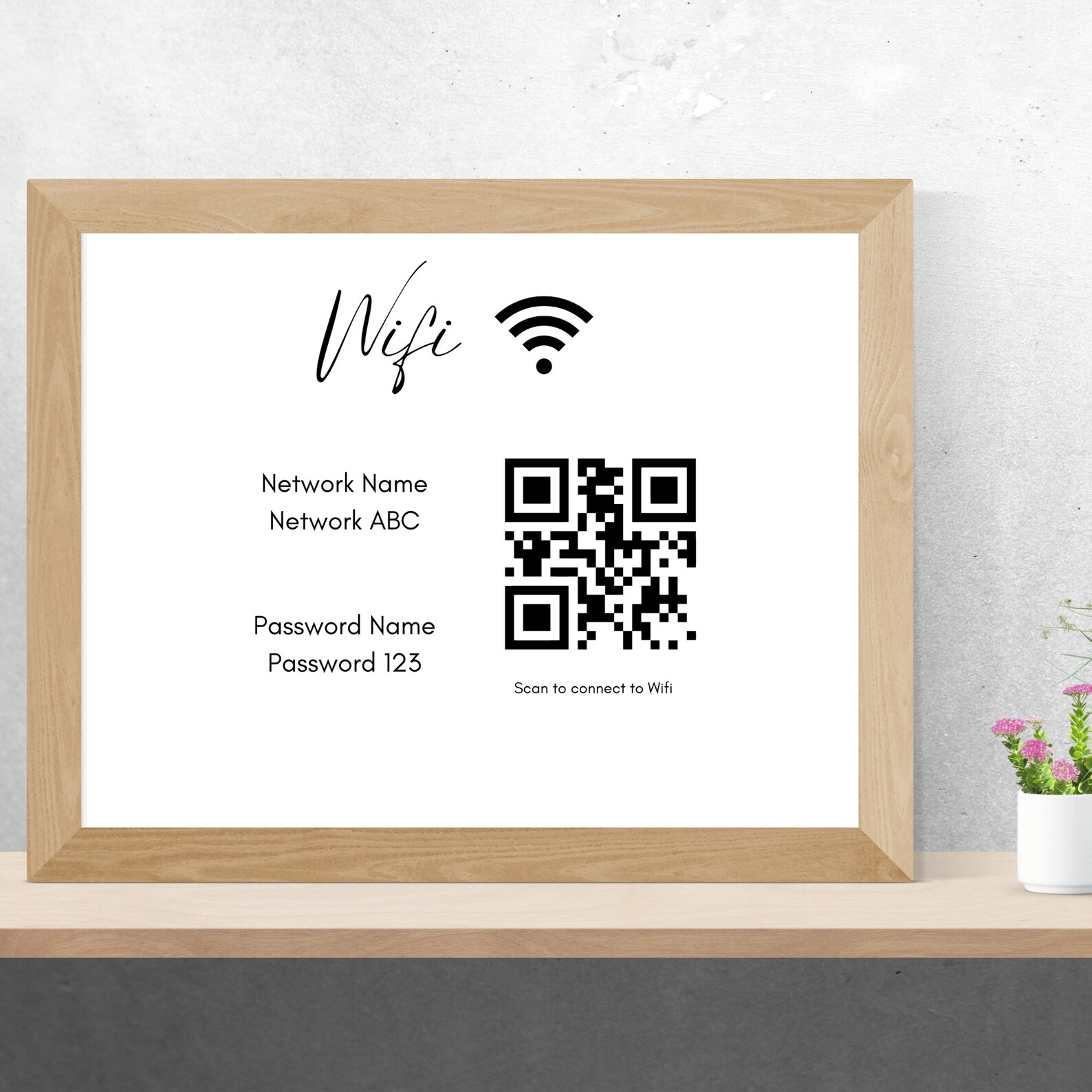 Wifi QR Code Sign Printable, Wifi Sign, Wifi Sign, Wifi Password Sign ...