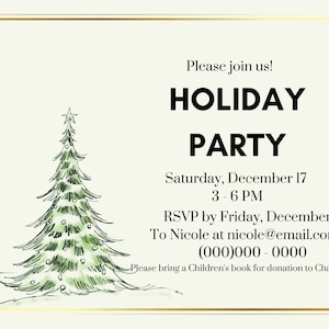 Editable Christmas Party Invitation Template Holiday Party Invite ...