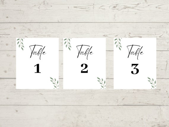 Editable Wedding Table Number Card Template Table Number - Etsy