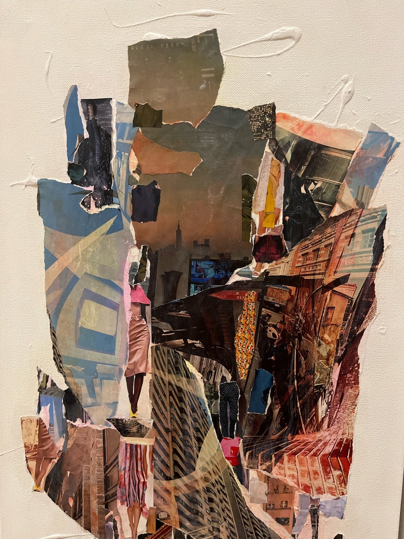 Vintage Looking Collage Art - Lost in the City 3 / Wall Art / Home ...