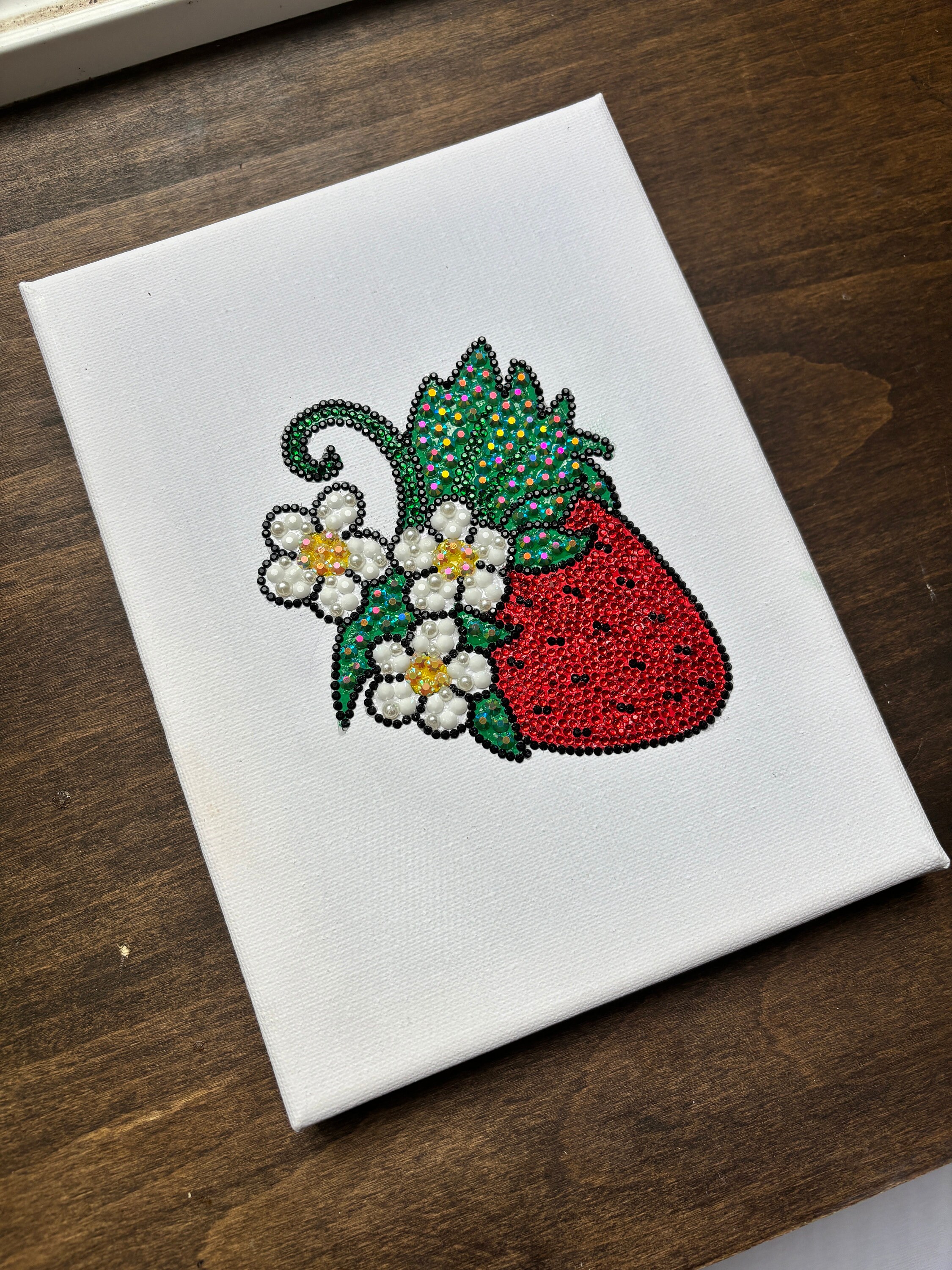 Stawberry Gem Art Bedazzled Canvas Art Berry Gem Art Badazzled Room ...