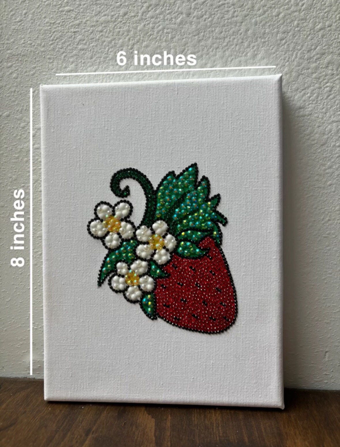 Stawberry Gem Art Bedazzled Canvas Art Berry Gem Art Badazzled Room ...
