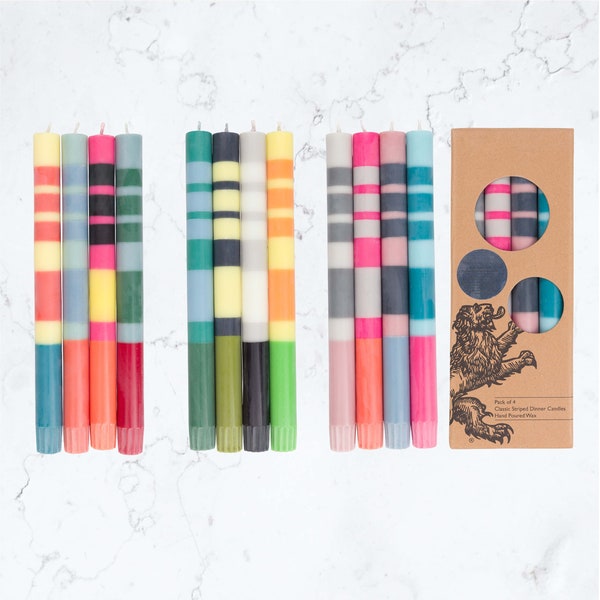 Striped Candles - Etsy