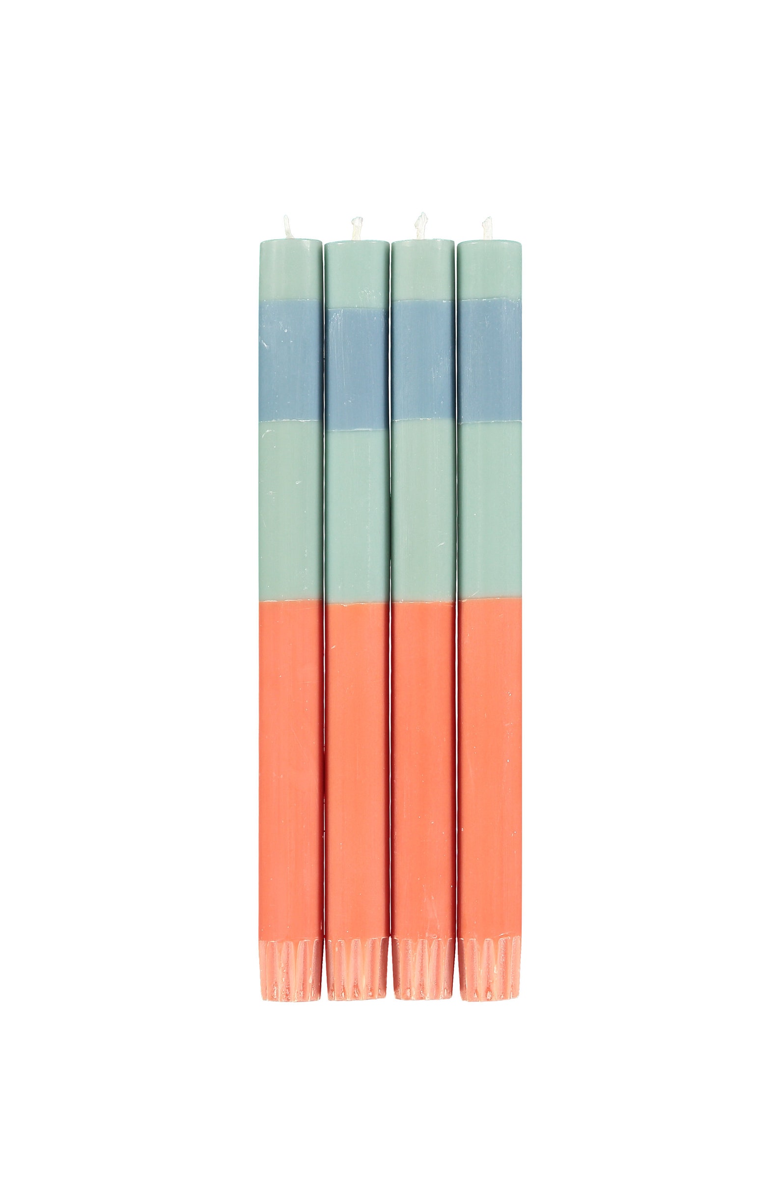 ABSTRACT Striped Color Candles, Eco Wax & Fair Trade, Packs of 4 and 6 ...