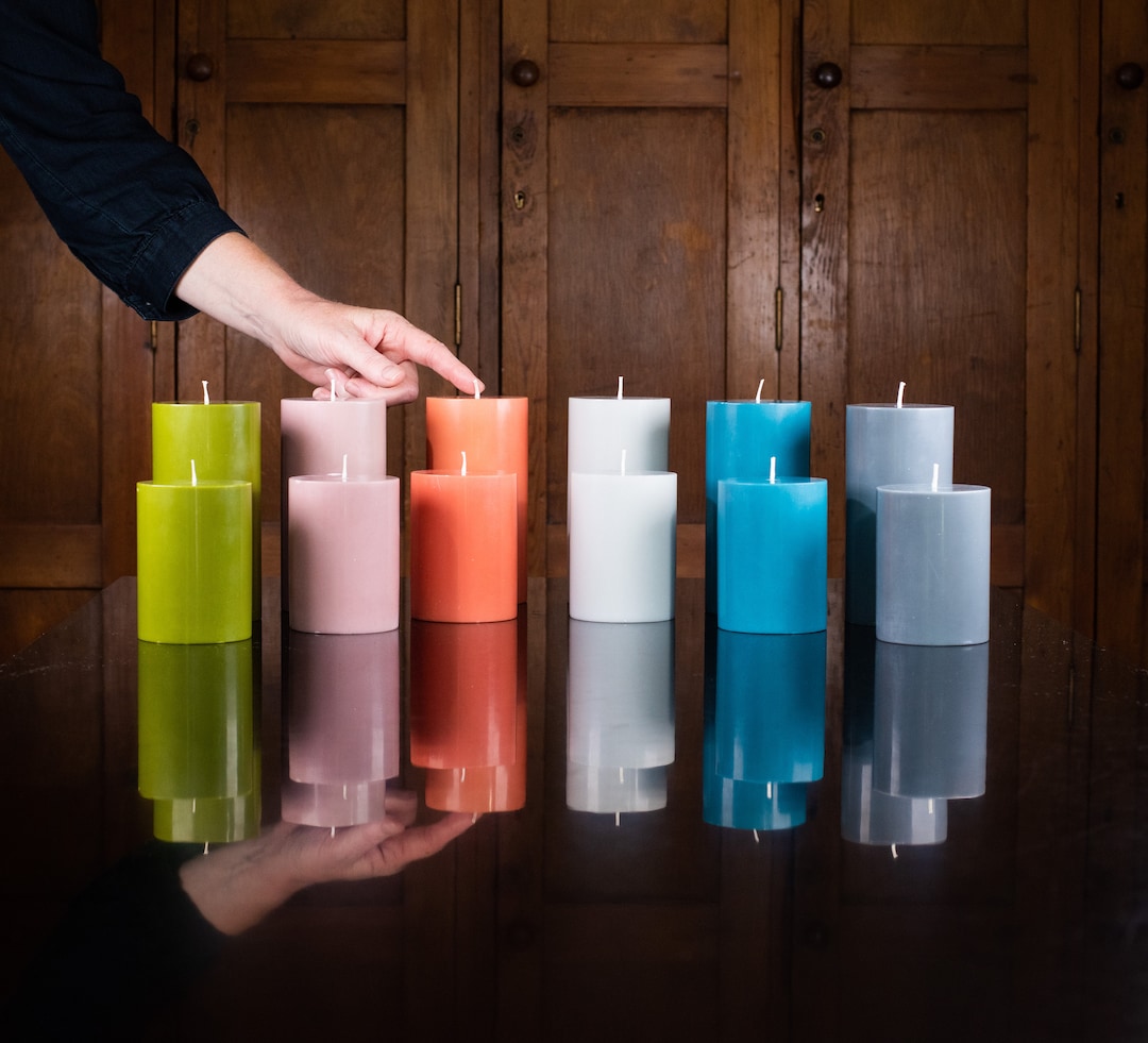 Small Solid Color Pillar Candles, Eco Wax & Fair Trade - Etsy