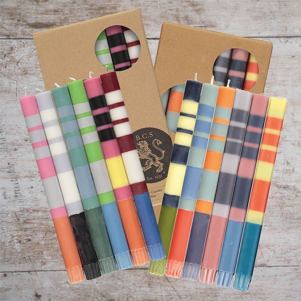Striped Candles - Etsy