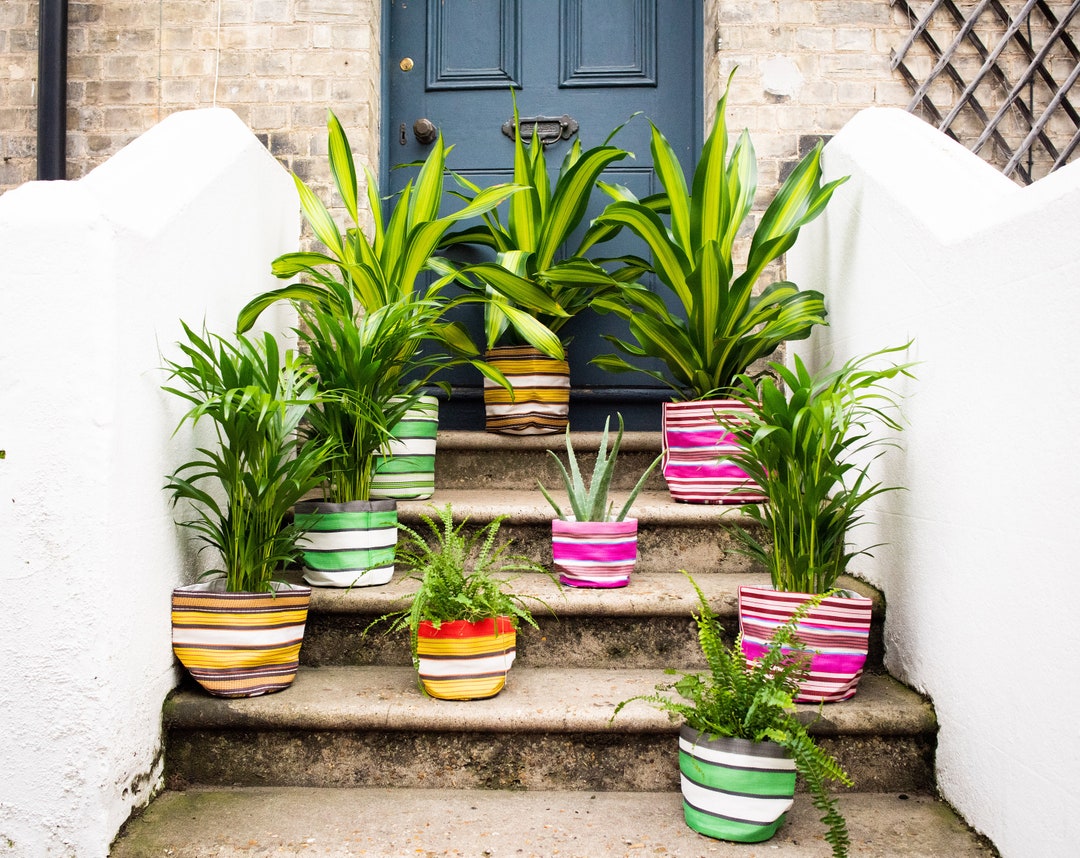Striped House Plant Pot Covers in 3 Sizes - Etsy