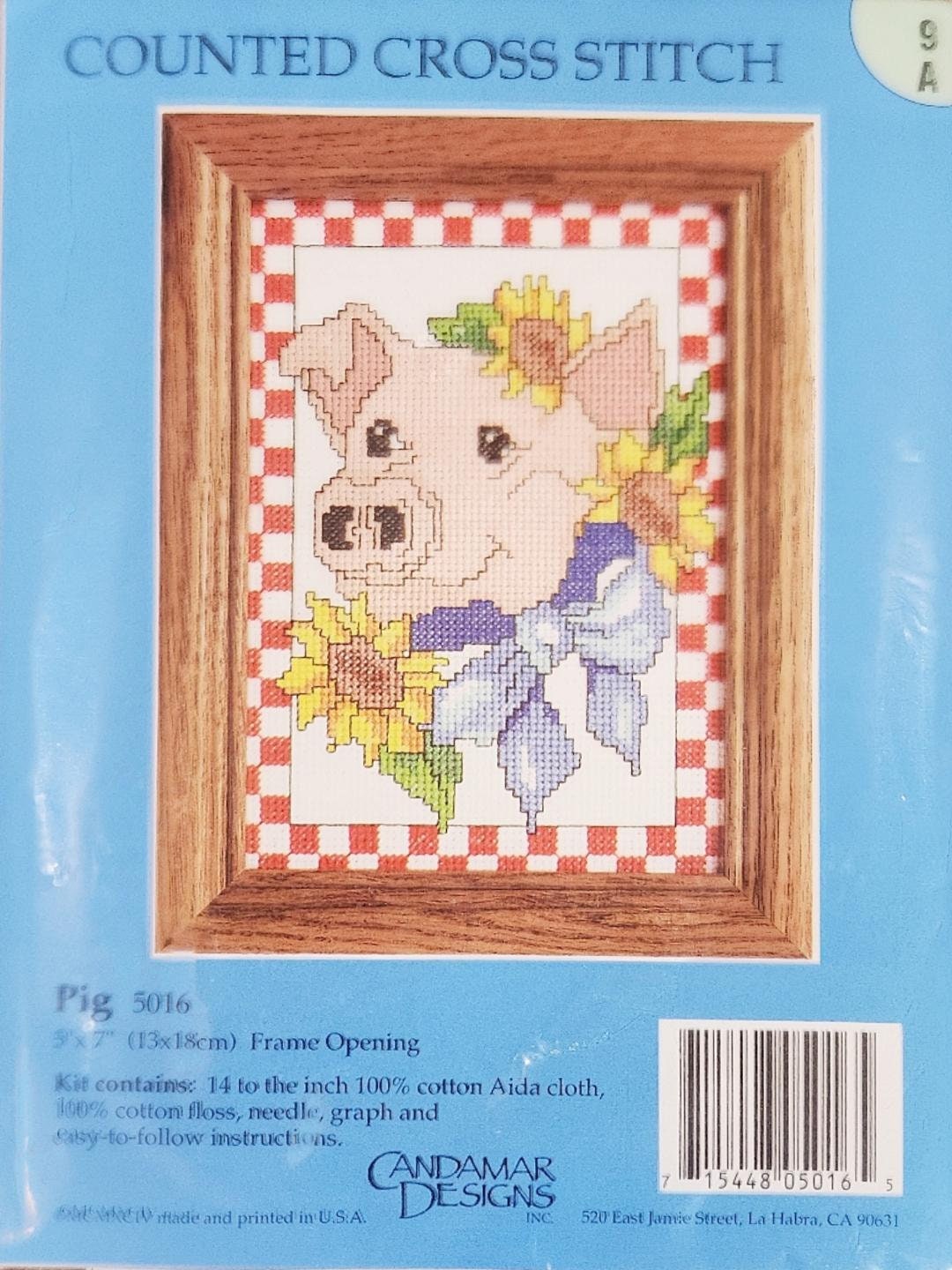 Hard to Find Counted Cross Stitch "pig" Kit by Candamar Designs ...