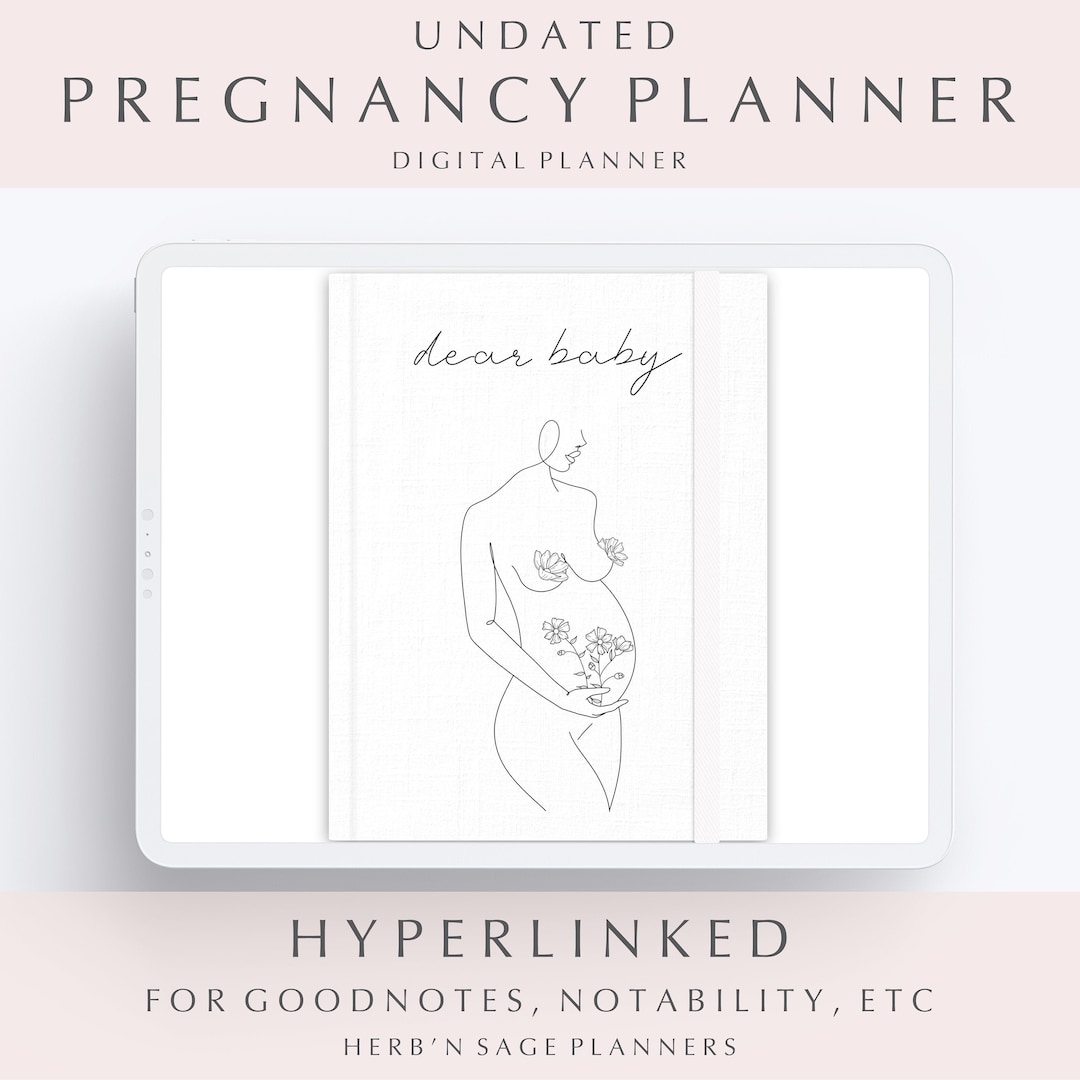 Undated Digital Pregnancy Planner, iPad Ultimate Pregnancy Journal ...