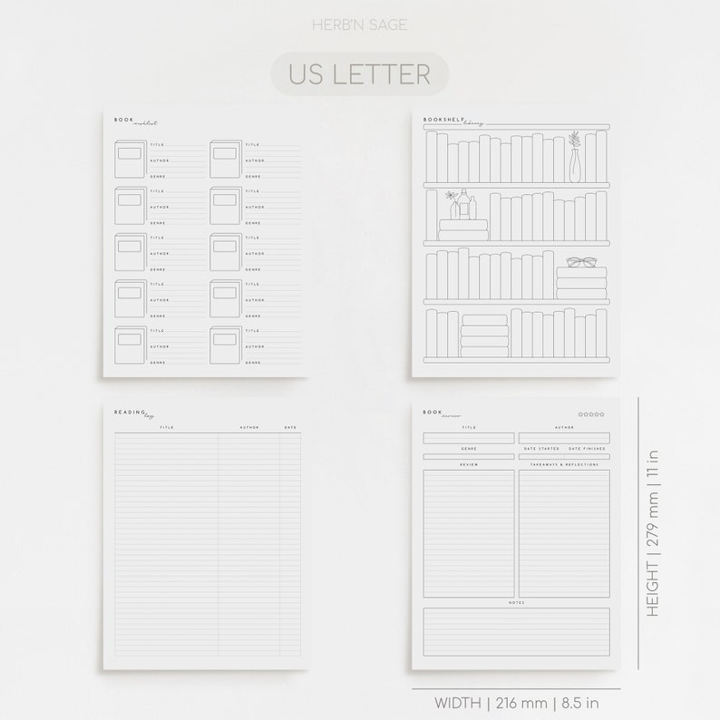 Reading Planner Printable, Book Tracker, Bookshelf Reading Log, Books I ...