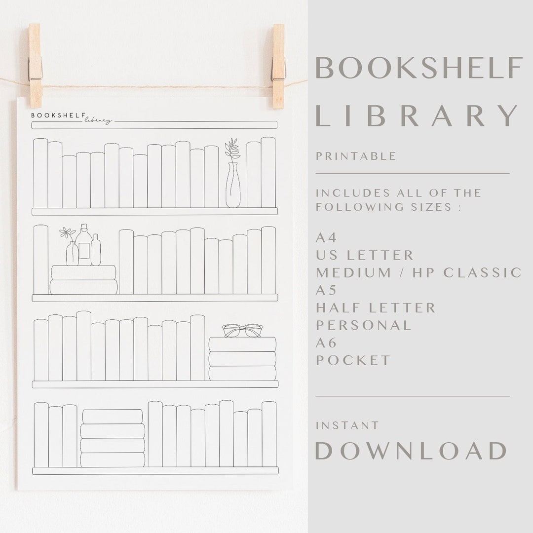 Bookshelf Printable, Book Tracker, Bookshelf Reading Log, Books I've ...