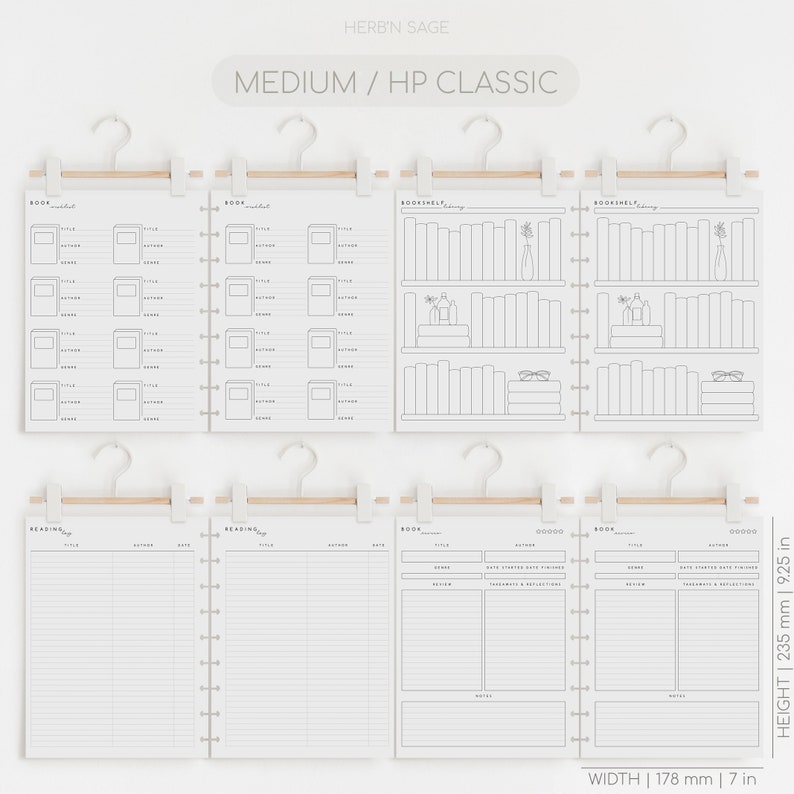Reading Planner Printable Book Tracker Bookshelf Reading - Etsy
