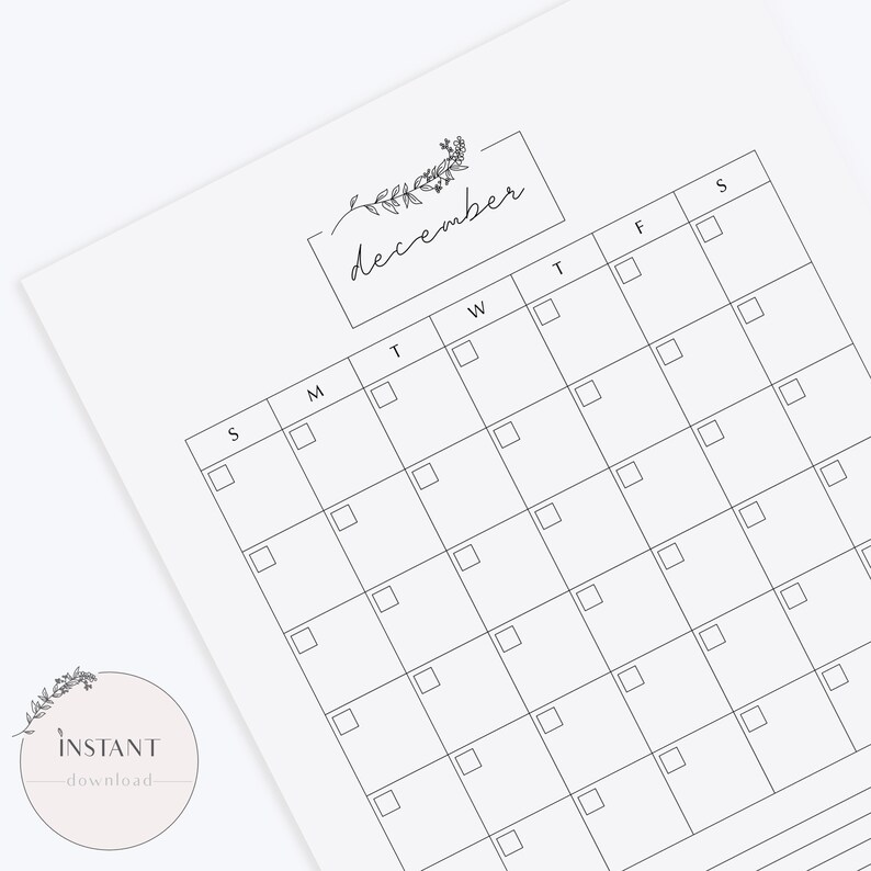 Printable Calendar, Undated Calendar, Blank Calendar, Wall Calendar ...