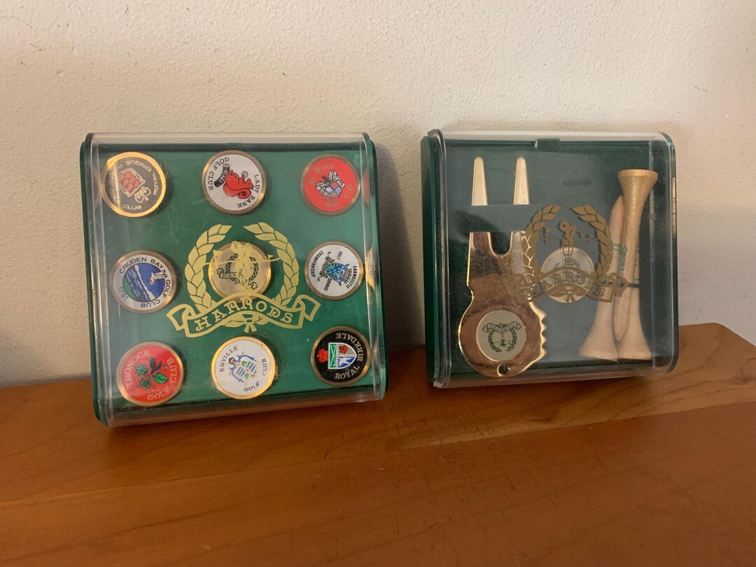 Harrod's Golf Tee & Marker Sets - 1980s - Etsy