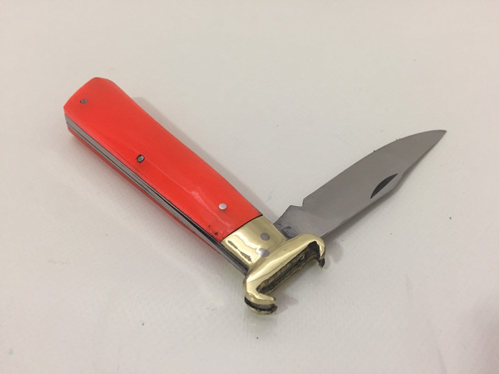 Vintage Style Ram Head Stainless Steel Pocket Knife - Solid Brass Body ...