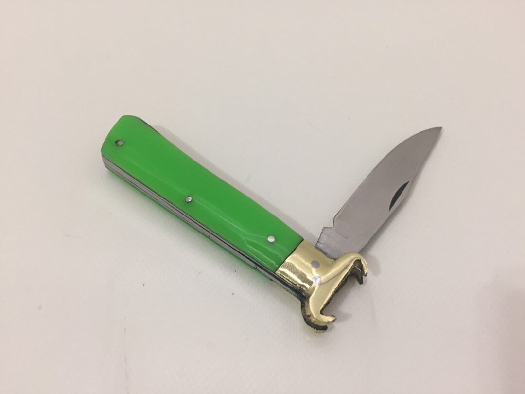 Vintage Style Ram Head Stainless Steel Pocket Knife - Solid Brass Body ...