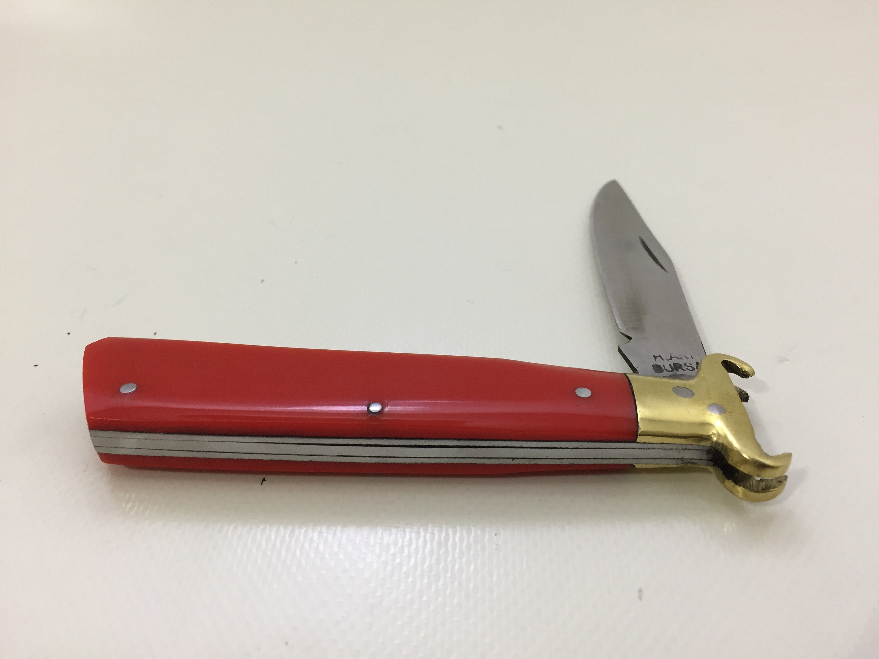 Vintage Style Ram Head Stainless Steel Pocket Knife - Solid Brass Body ...