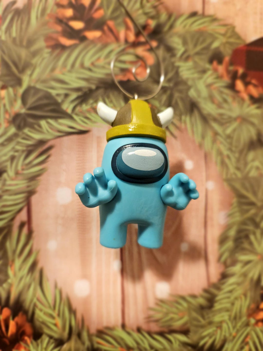 Among Us Teal Vikinghelmet Crewmate Figure Christmas Ornament - Etsy