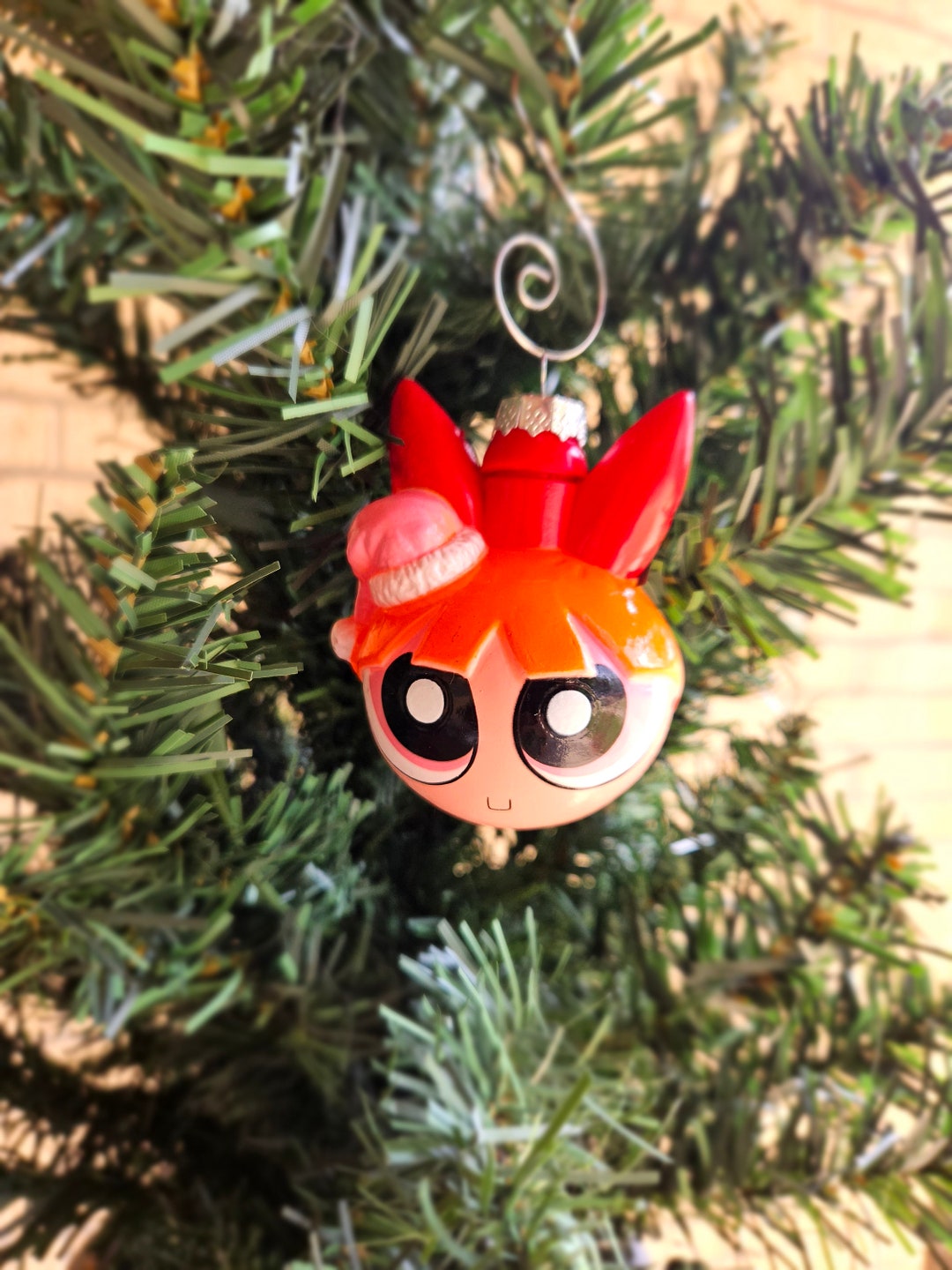 Blossom Powerpuff Girls Head Christmas Ornament - Etsy