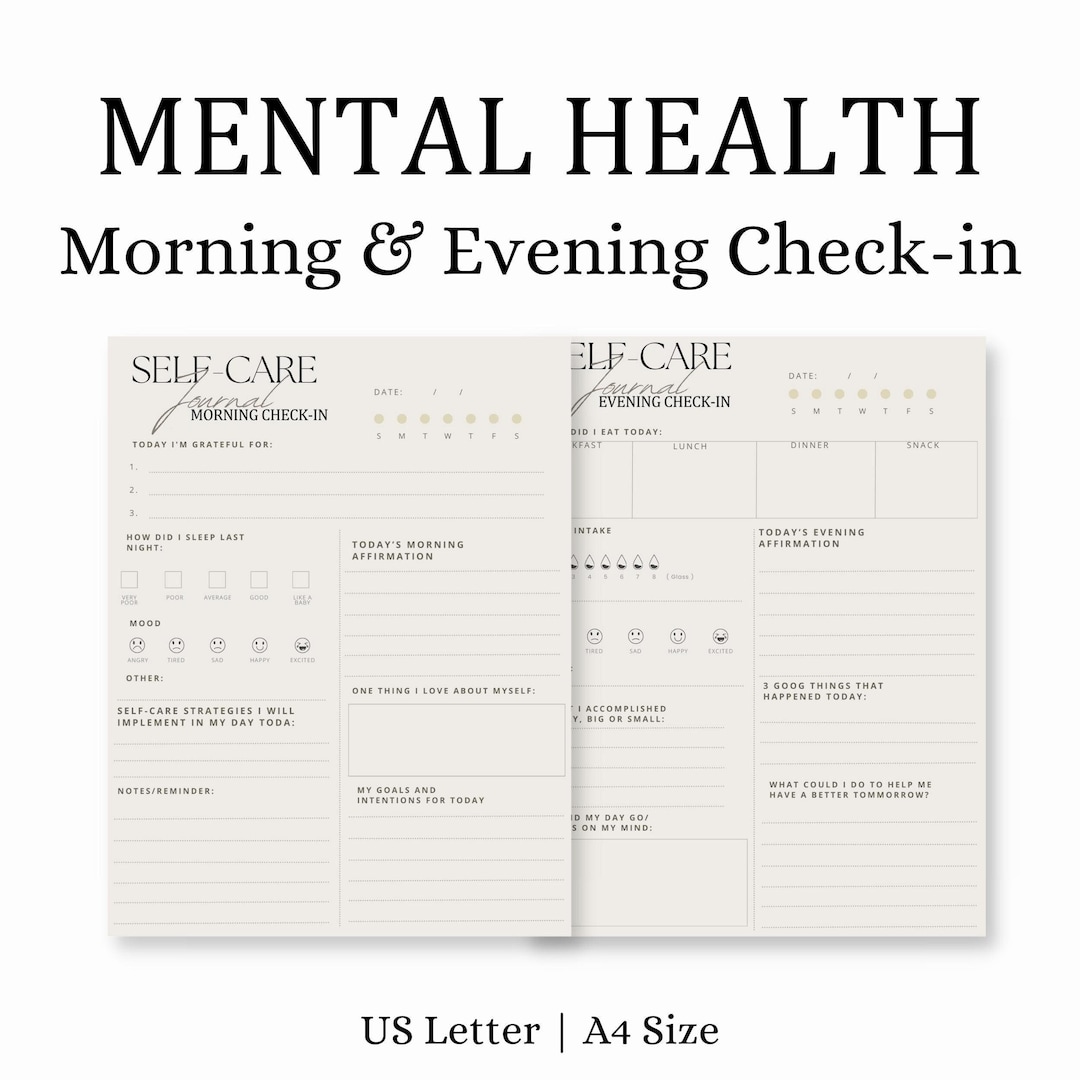 Daily Mental Health Check In Morning and Evening - Etsy UK