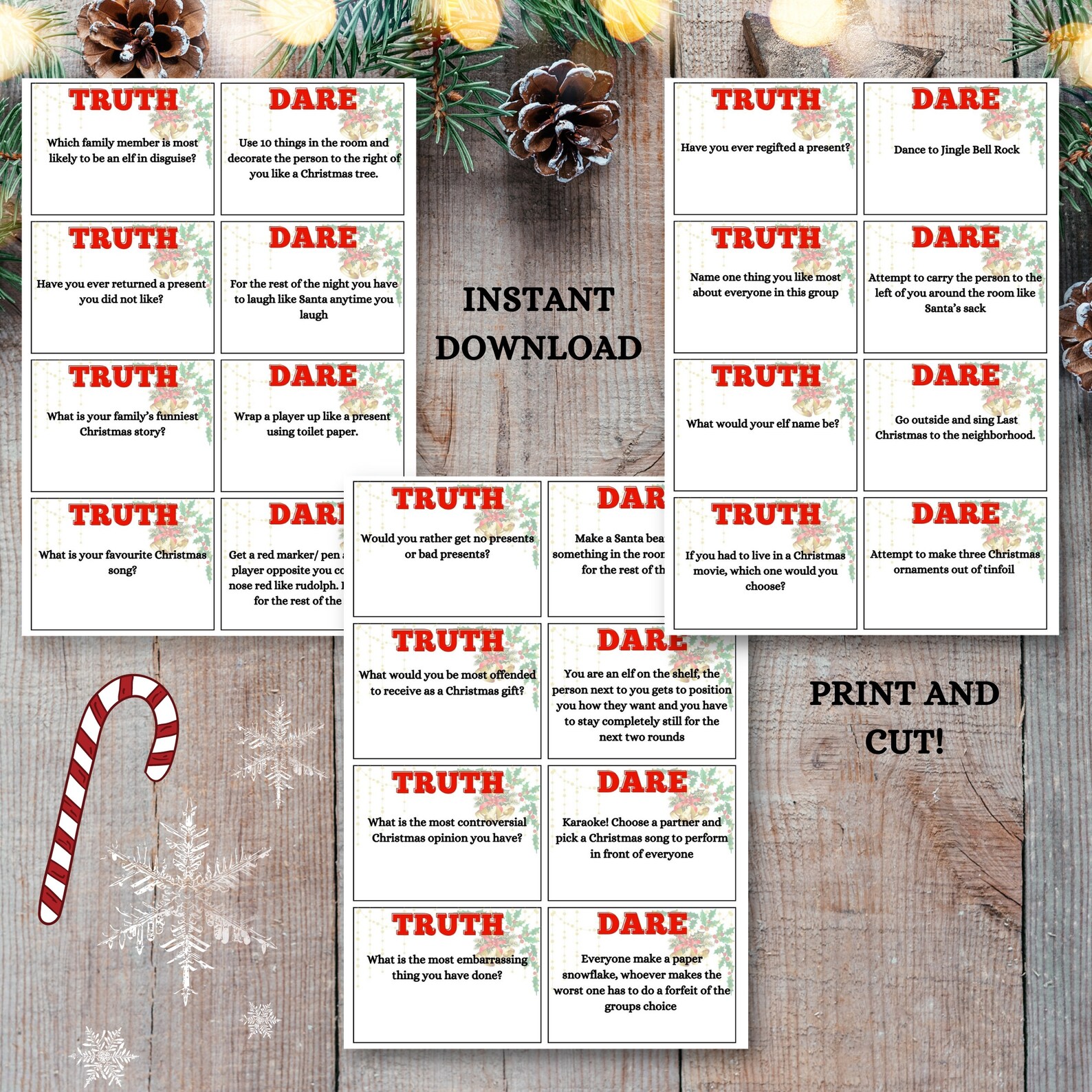 Christmas Truth or Dare, Family Christmas Fun Games, Christmasparty ...