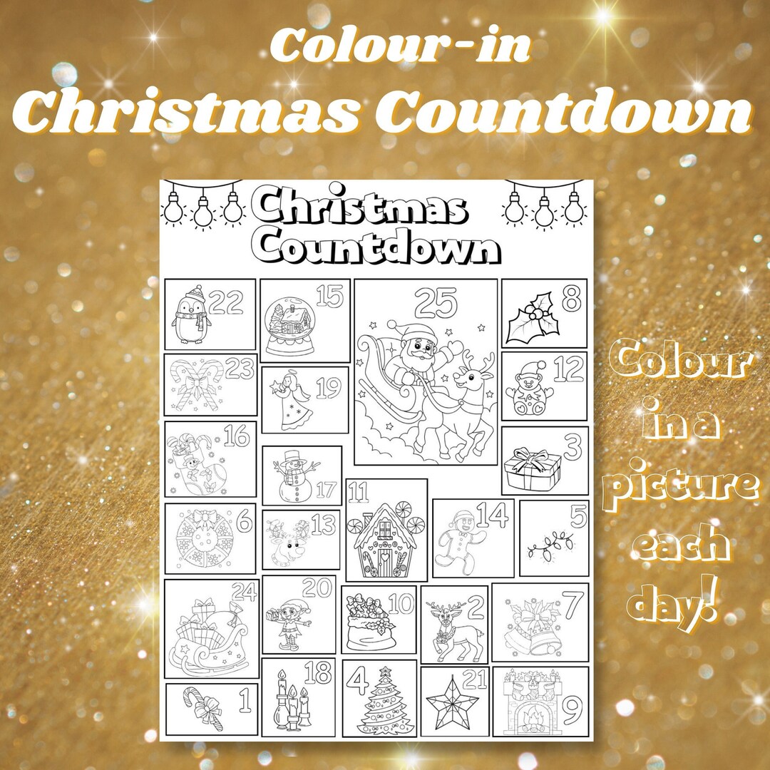Advent Calendar for Kids Christmas Countdown Colouring - Etsy UK
