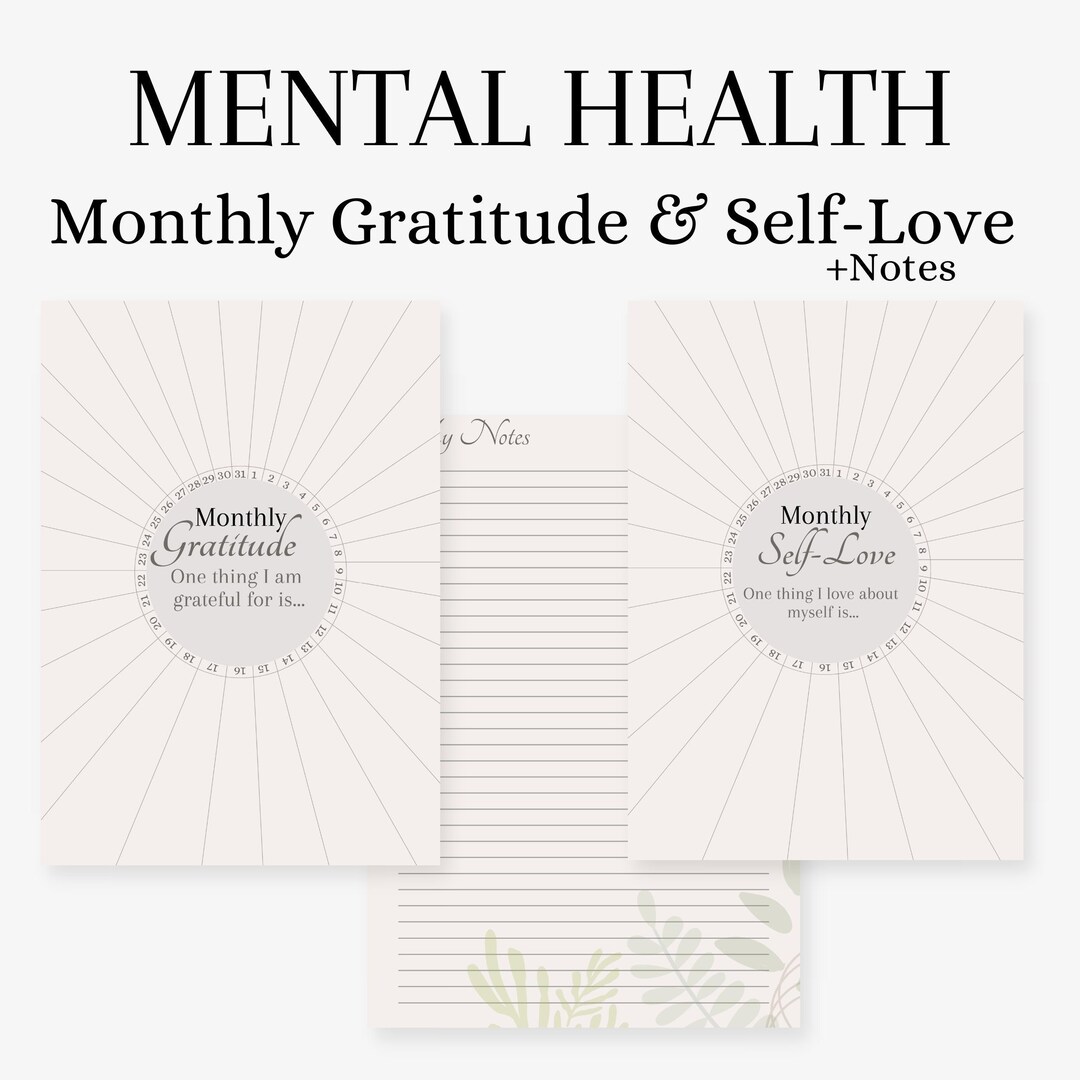 Gratitude Self Love Checklist Daily Mental Health Check In - Etsy