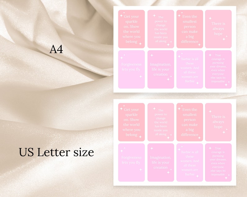 Positive Affirmation Cards Barbie Inspired, 24 Printable Affirmations ...
