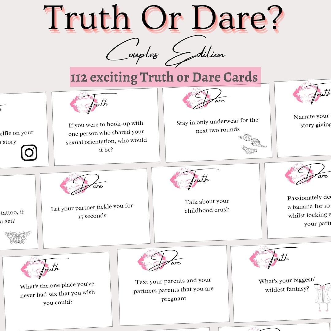 Couples Truth or Dare Cards, Adult Game Cards, Date Night Games, Date ...