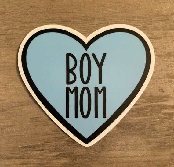 Boy Mom Heart Waterproof Sticker Boy Mom Waterproof | Etsy
