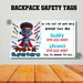 Personalized Backpack Safetytag for Kids Custom NFC Emergency Contact ...
