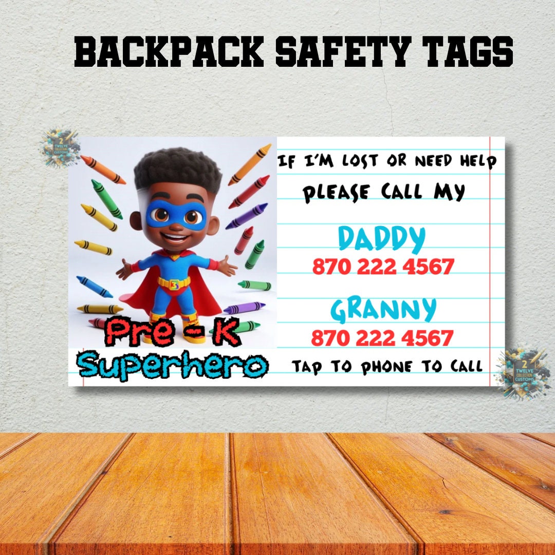 Personalized Backpack Safetytag for Kids Custom NFC Emergency Contact ...