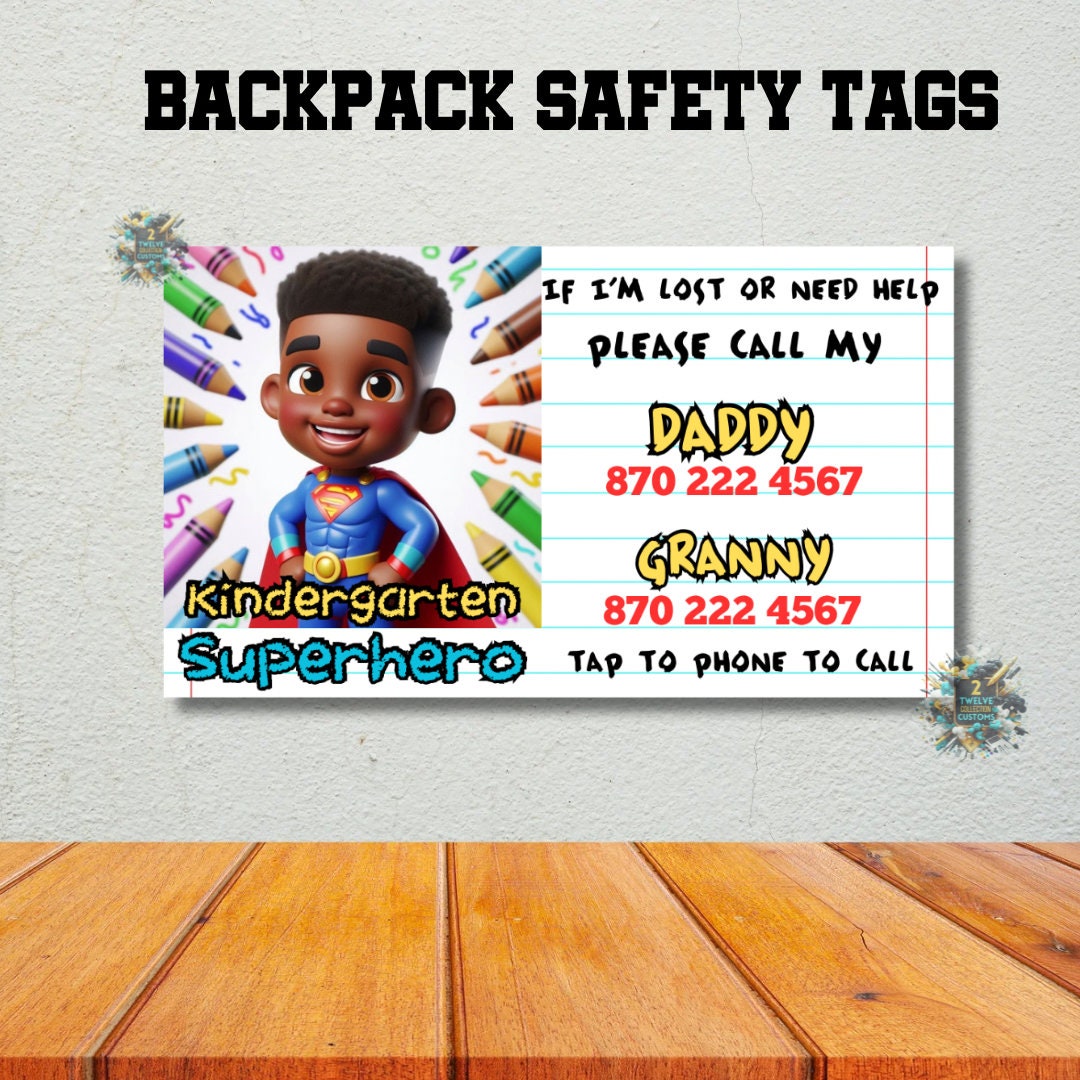 Personalized Backpack Safetytag for Kids Custom NFC Emergency Contact ...