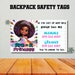Personalized Backpack Safetytag for Kids Custom NFC Emergency Contact ...