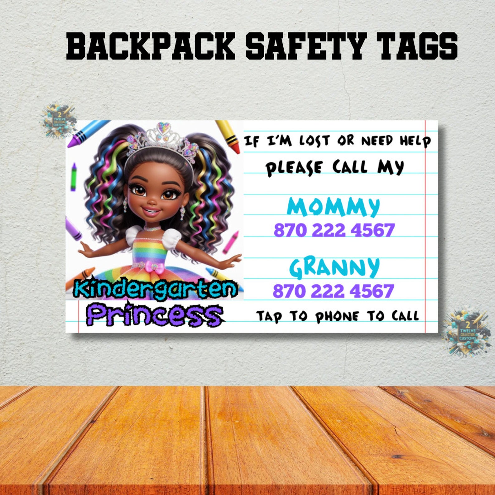 Personalized Backpack Safetytag for Kids Custom NFC Emergency Contact ...