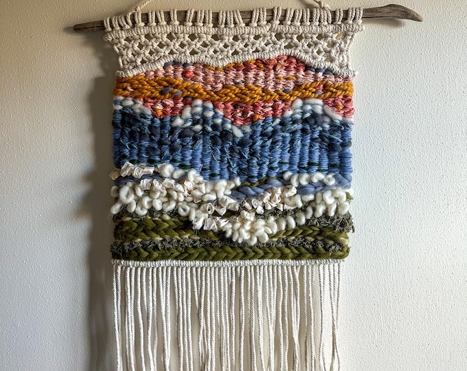 Wall Hanging | Fiber Art | Mountain Wall Hanging | Macrame Wall Hanging ...