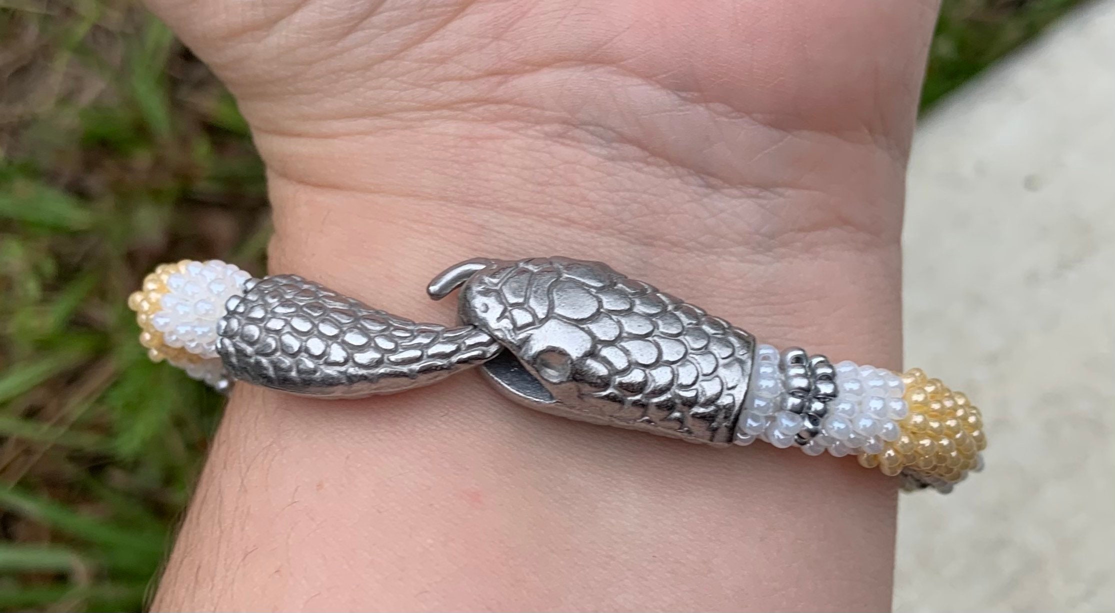 Custom Snake Bracelet, Beaded Snake Bracelet, Snake Jewelry, Animal ...