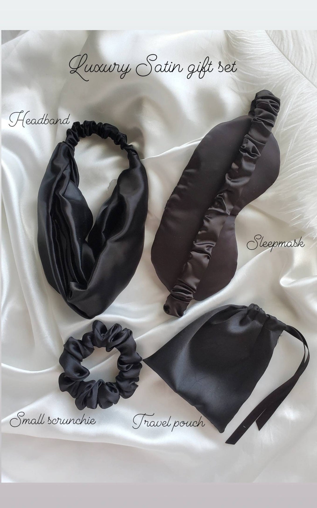 LUXURY GIFT Sets/satin Sleepmask Pouchscrunchiesheadband/bridesmaids ...