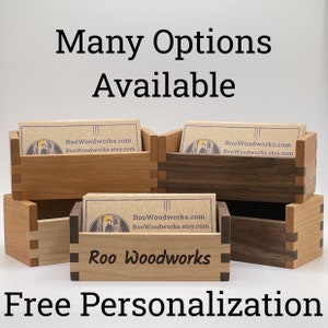 Hardwood Business Card Holder - Personalized Business Card Display ...