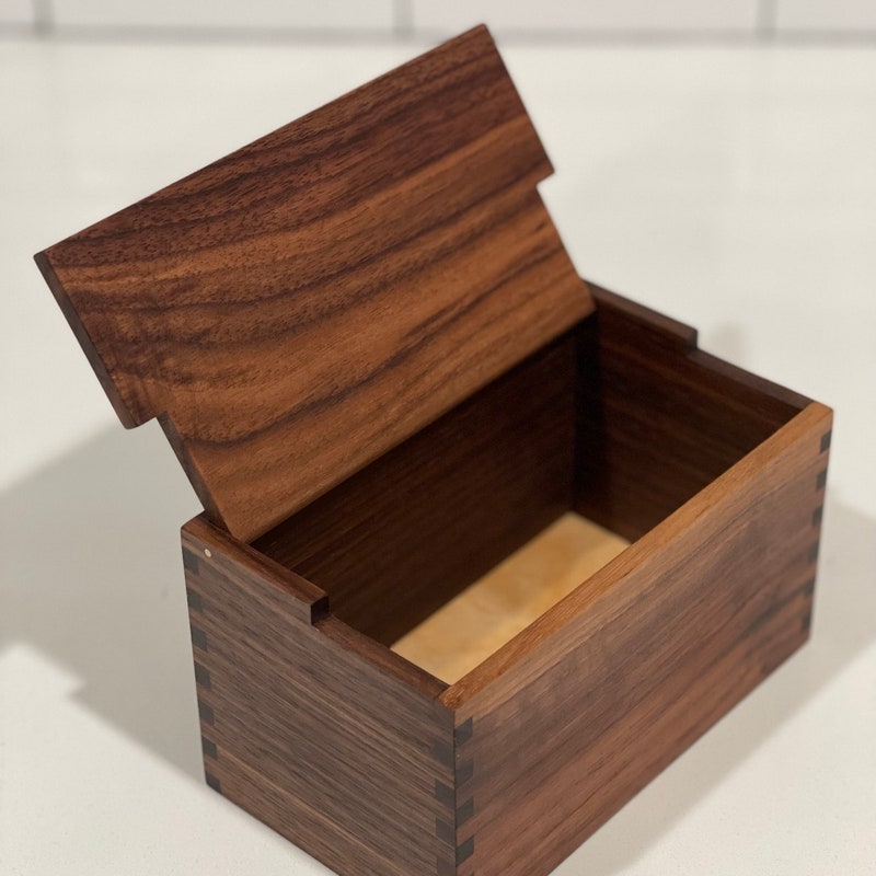 Walnut Box With Hinge Lid - Etsy